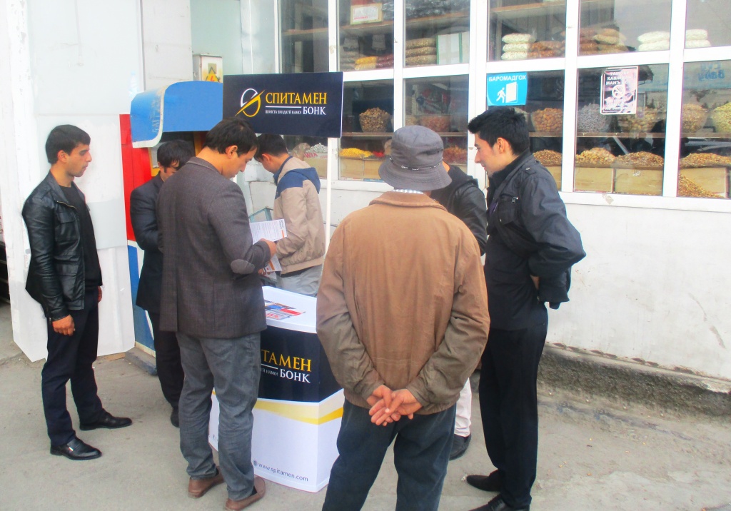 BTL promotion at Farovon Market - Spitamen Bank